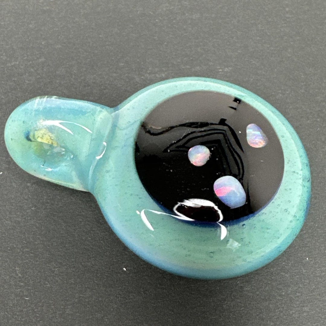 Handmade Encased Triple Opal Cluster Art Glass Pendant Blue/green ...