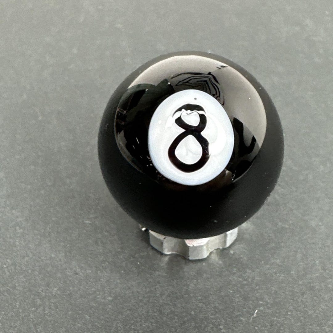 Contemporary Handmade Art Glass Marble .98" 8 Ball MIB, Pool Billiards ...