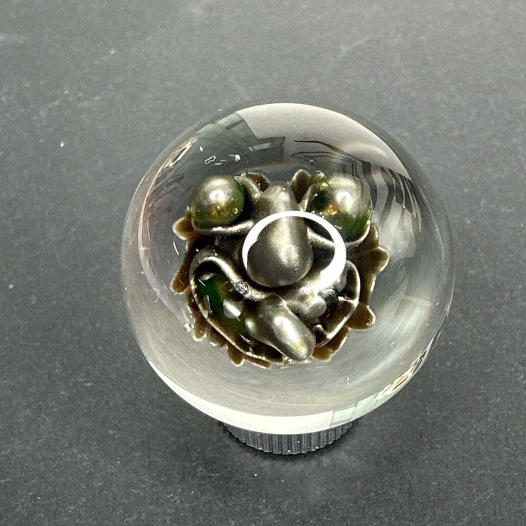 Handmade Contemporary Art Glass Marble 1.25" Monster Face Metallic Electrum + UV Reactive - Etsy