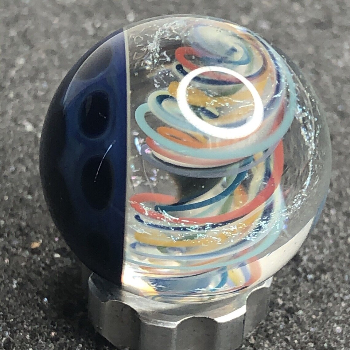 Handmade Contemporary Glass Art Marble .92 Rainbow Spiral - Etsy