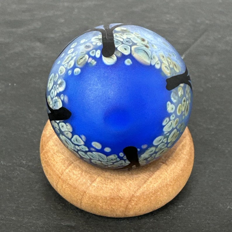 Contemporary Handmade Art Glass Marble 1.23" Dead Trees With Blue Sky ...