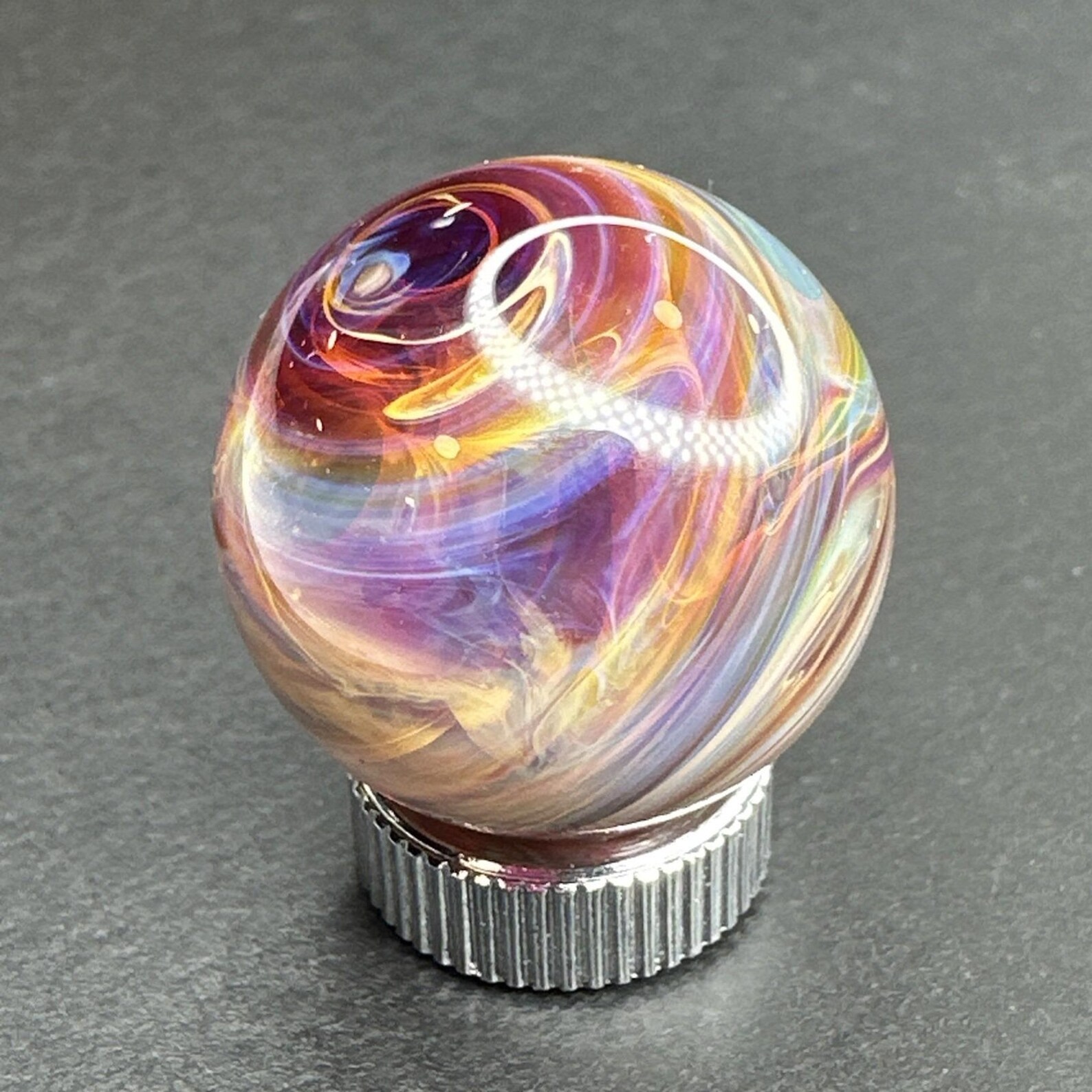Contemporary Handmade Art Glass Marble .92" Dreamy Chaos Swirls ...