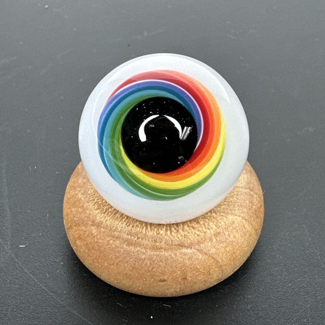 Contemporary Art Glass Eyeball Marble 1.09 Fun Multicolor Swirly Eye ...