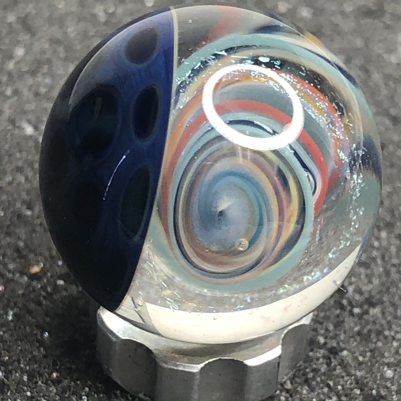 Handmade Contemporary Glass Art Marble .92 Rainbow Spiral - Etsy