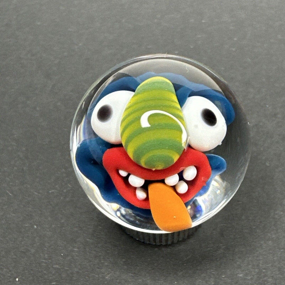 Handmade Contemporary Art Glass Marble 1.05" Monster Implosion ...