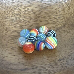 10x Contemporary Handmade Peewee Marbles + Jar Mini Borosilicate Pearls ...