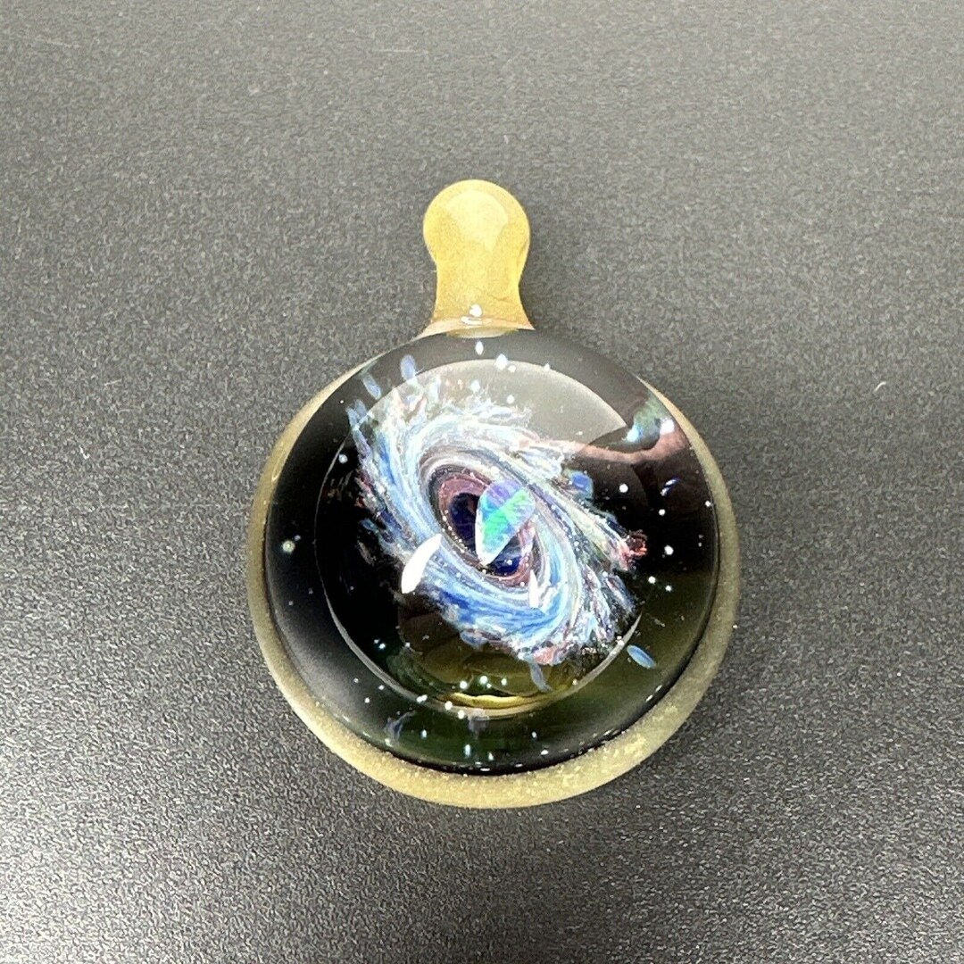 Handblown Art Glass Space Pendant Tilted Opal Cyclone Galaxy Handmade ...