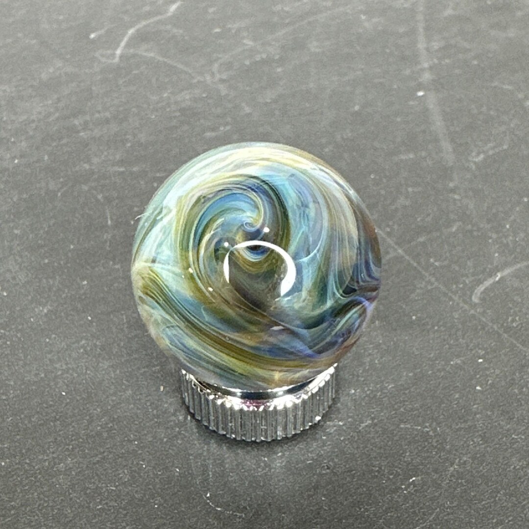Contemporary Handmade Art Glass Marble .90" Dense Swirl MIB, Blue Green ...