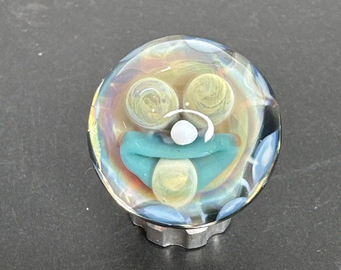 Handmade Contemporary Art Glass Marble 1.04" Two Face Implosion MIB ...