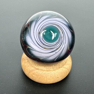 Contemporary Art Glass Marble 1.38 Abstract Swirls, Sparkles, Handmade ...