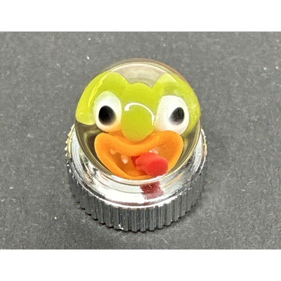 Handmade Contemporary Art Glass Marble .53 Green/orange Monster ...