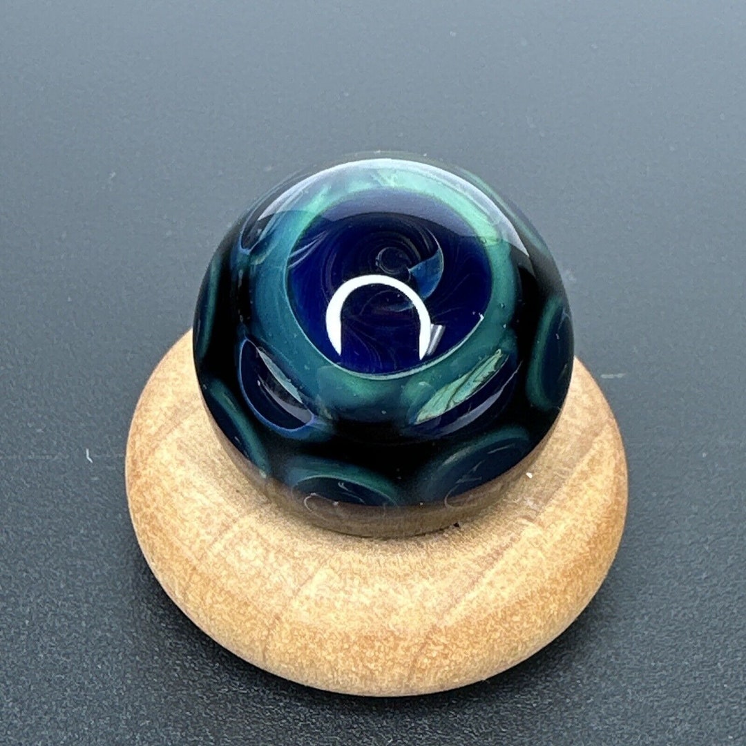 Contemporary Art Glass Marble Handmade MIB, 1.02, Dark Core, Deep Hues ...