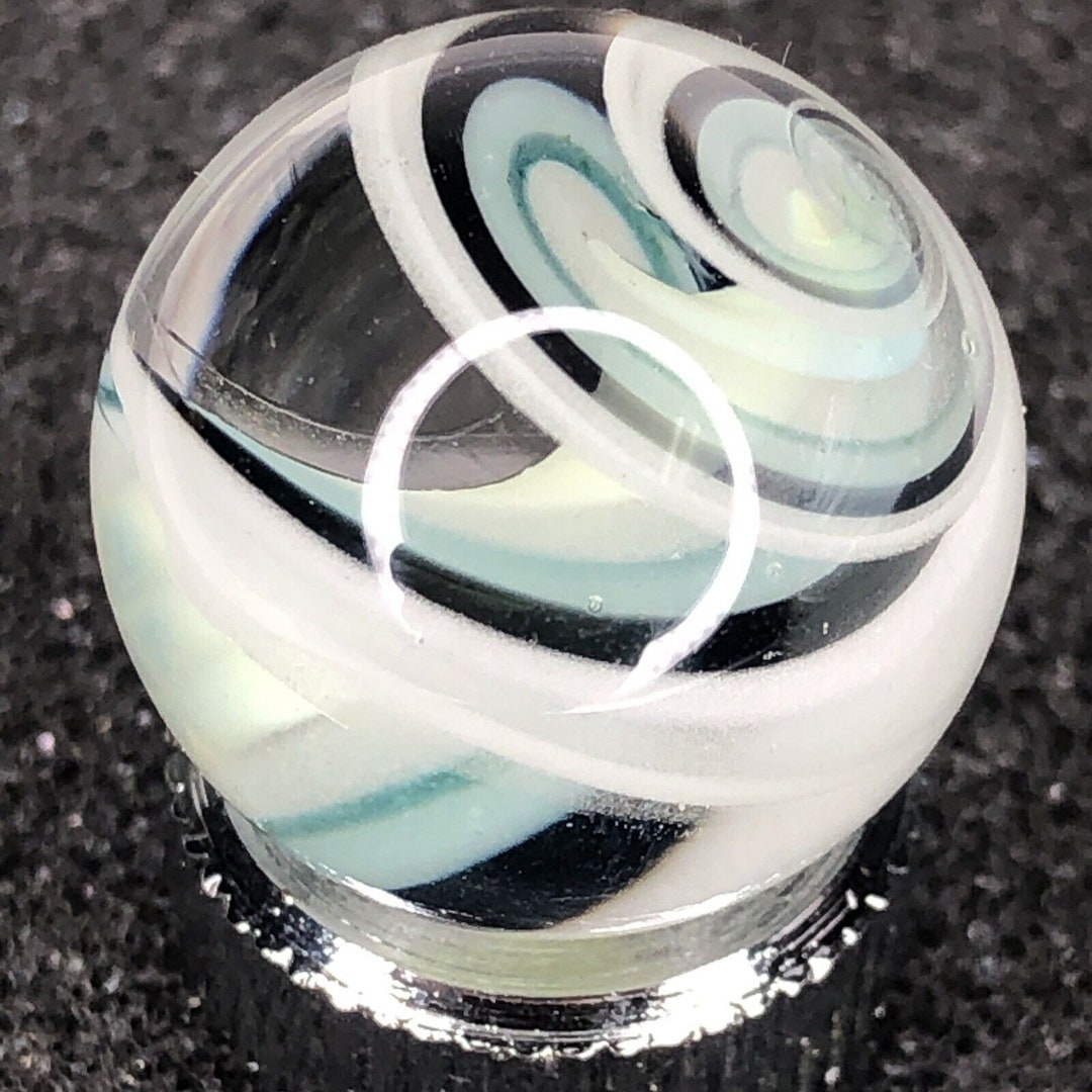 Handmade Art Glass Ribbon Core Marble .72 Multicolor Cane Contemporary ...