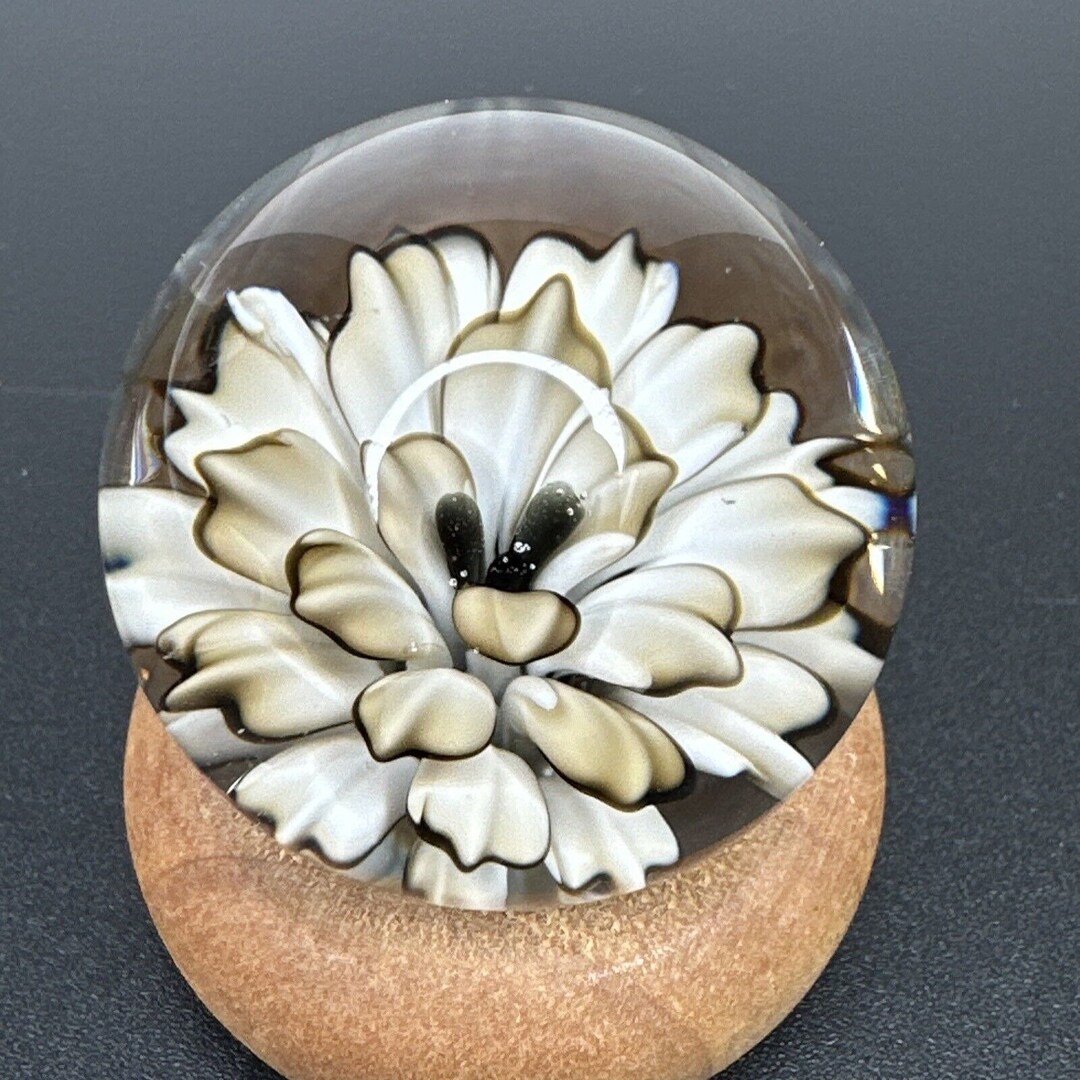 Contemporary Art Glass Marble 1.25 Handmade Flower Implosion Floral Boro MIB - Etsy