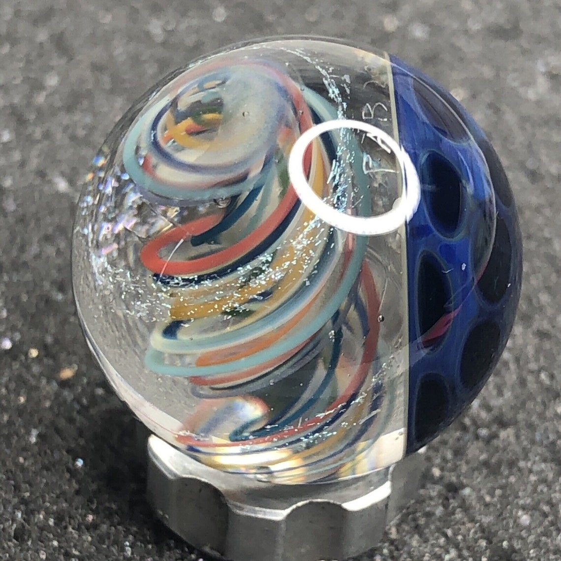 Handmade Contemporary Glass Art Marble .92 Rainbow Spiral - Etsy