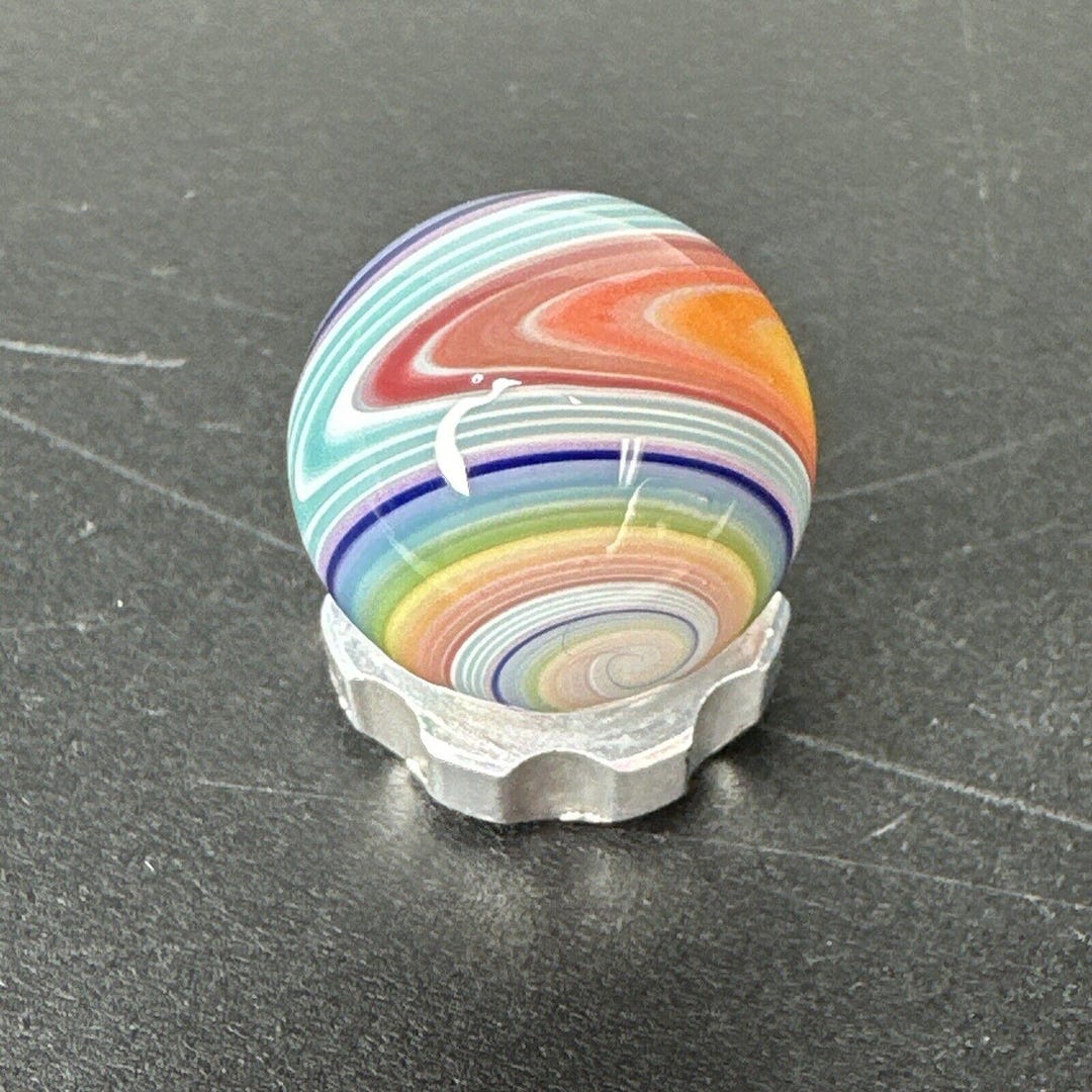 Contemporary Art Glass Marble Handmade .64" Boro MIB Fun Colorful ...