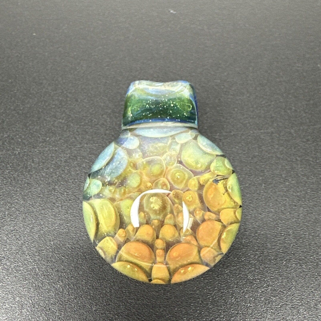 Handmade Art Glass Fumed Implosion Pendant Orange, Blue, Green Etc ...