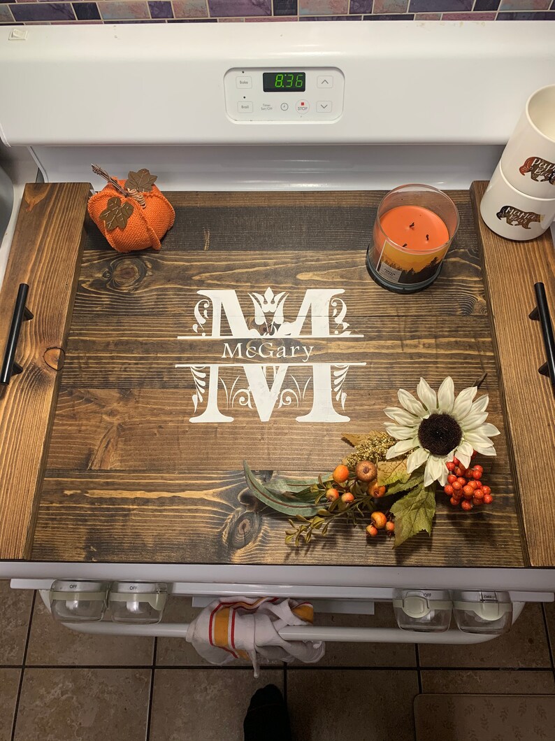Stove Cover noodle Board Split Monogram - Etsy