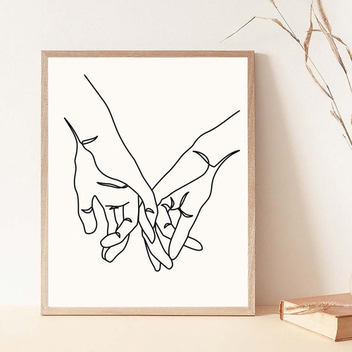Abstract Print Fine Line Hands Print Couple Print One Line - Etsy