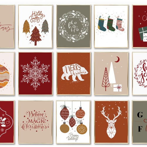 Christmas Mega Bundle Set of 15 Printables Boho Christmas - Etsy