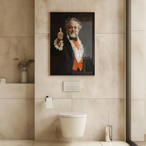 Vintage Bathroom Poster, Retro Bathroom Painting, Toilet Art Print ...