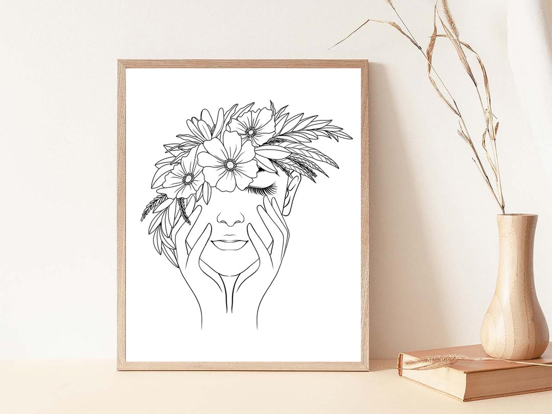 One Line Drawing Poster Female Print Line Drawing Poster - Etsy