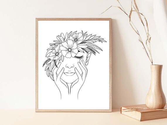 One Line Drawing Poster Female Print Line Drawing Poster - Etsy