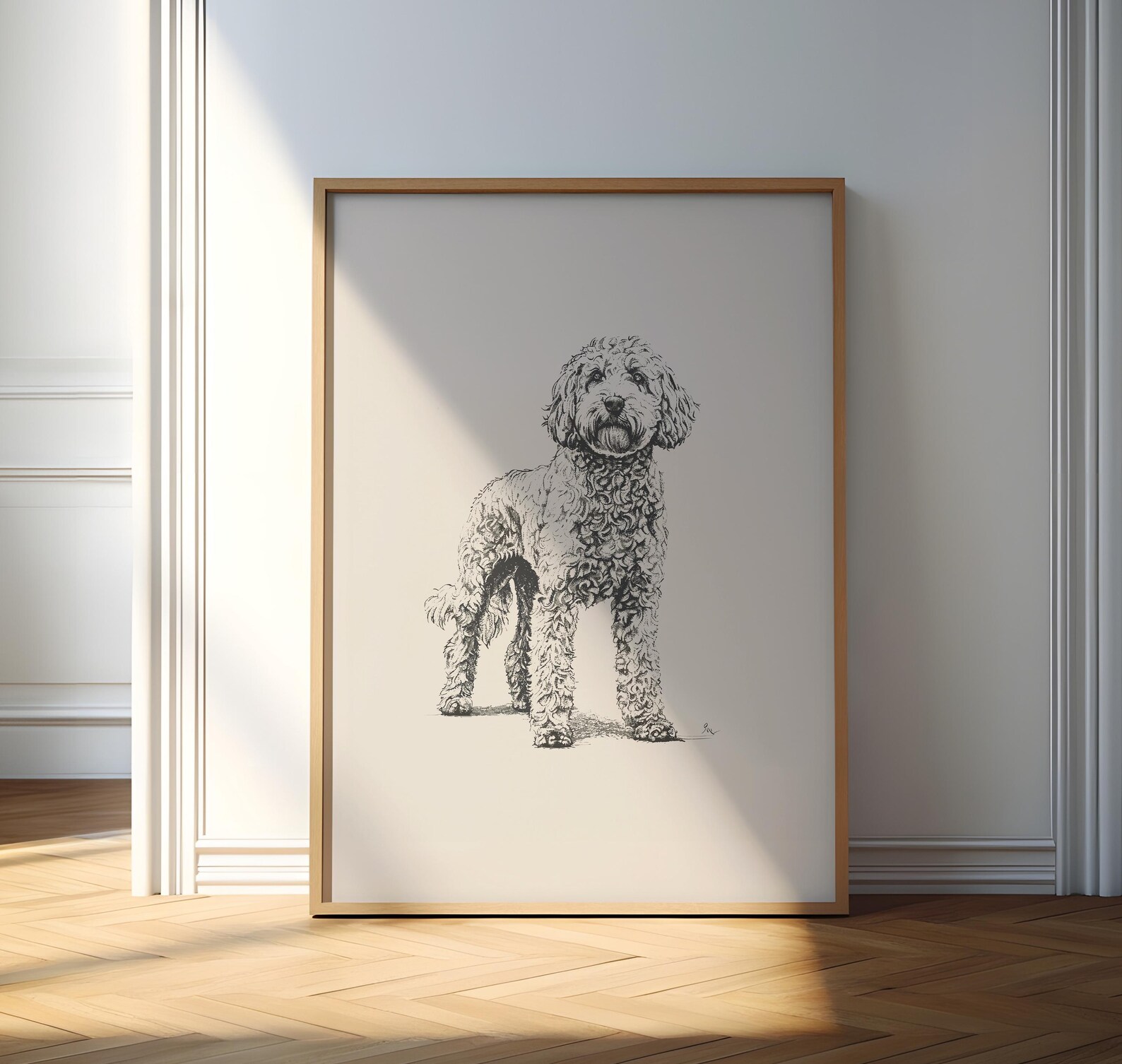 Goldendoodle Sketch Poster: Vintage Dog Wall Art, PRINTED AND SHIPPED ...