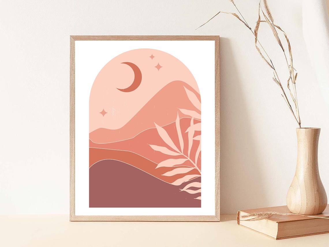 Boho Sun and Moon Print Moon Boho Poster Boho Sun Art Boho - Etsy