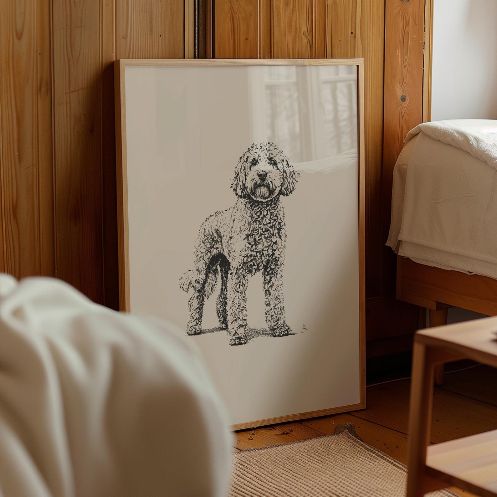 Goldendoodle Sketch Poster: Vintage Dog Wall Art, PRINTED AND SHIPPED ...