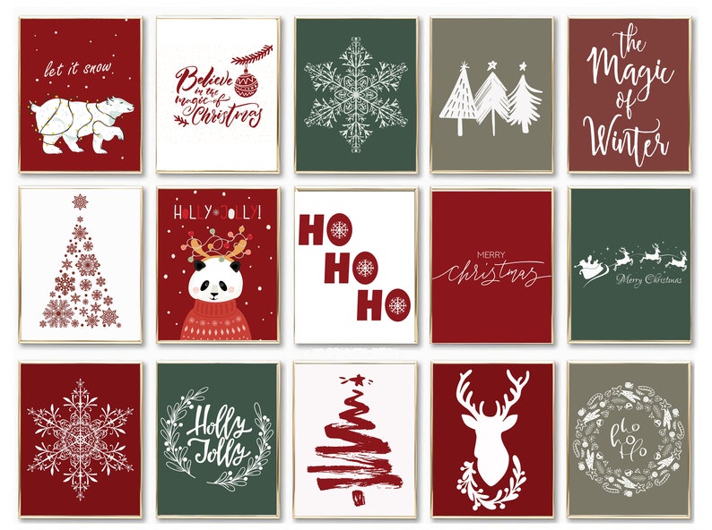 Christmas Mega Bundle Set of 15 Printables Boho Christmas - Etsy