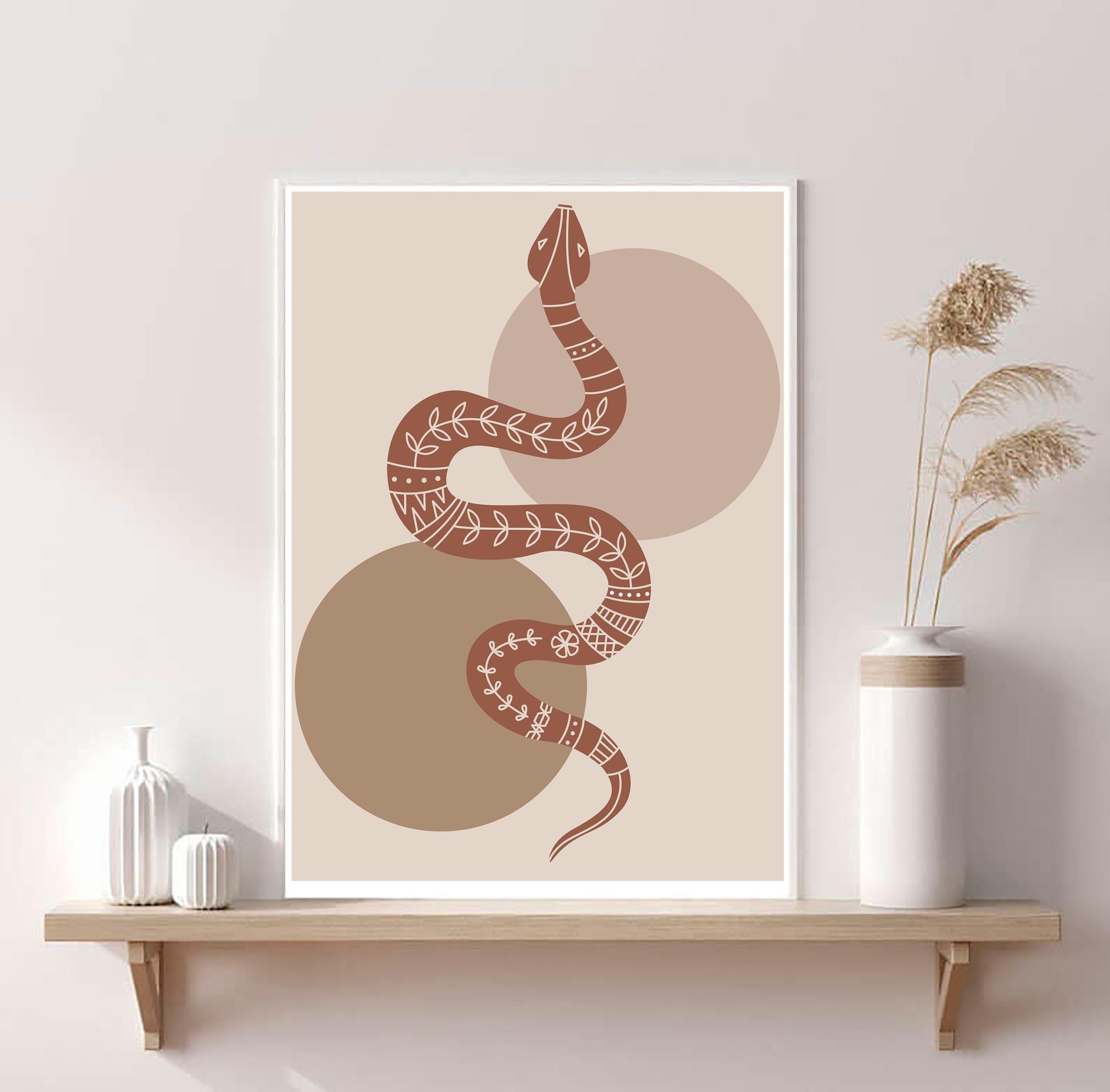 Snake Boho Print Modern Boho Art Snake Art Print Bohemian - Etsy UK