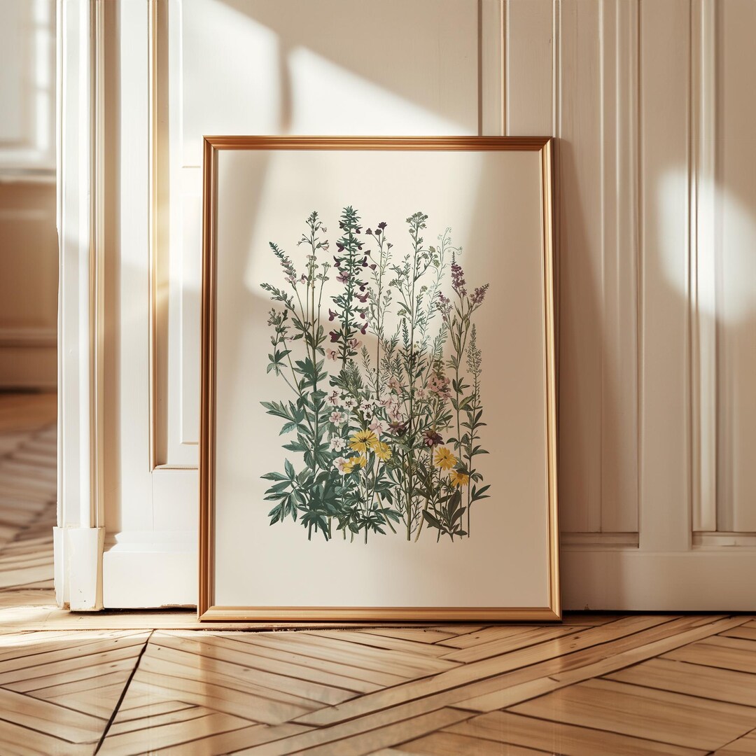 Antique Wildflower Botanical Print: Vintage Floral Illustration ...
