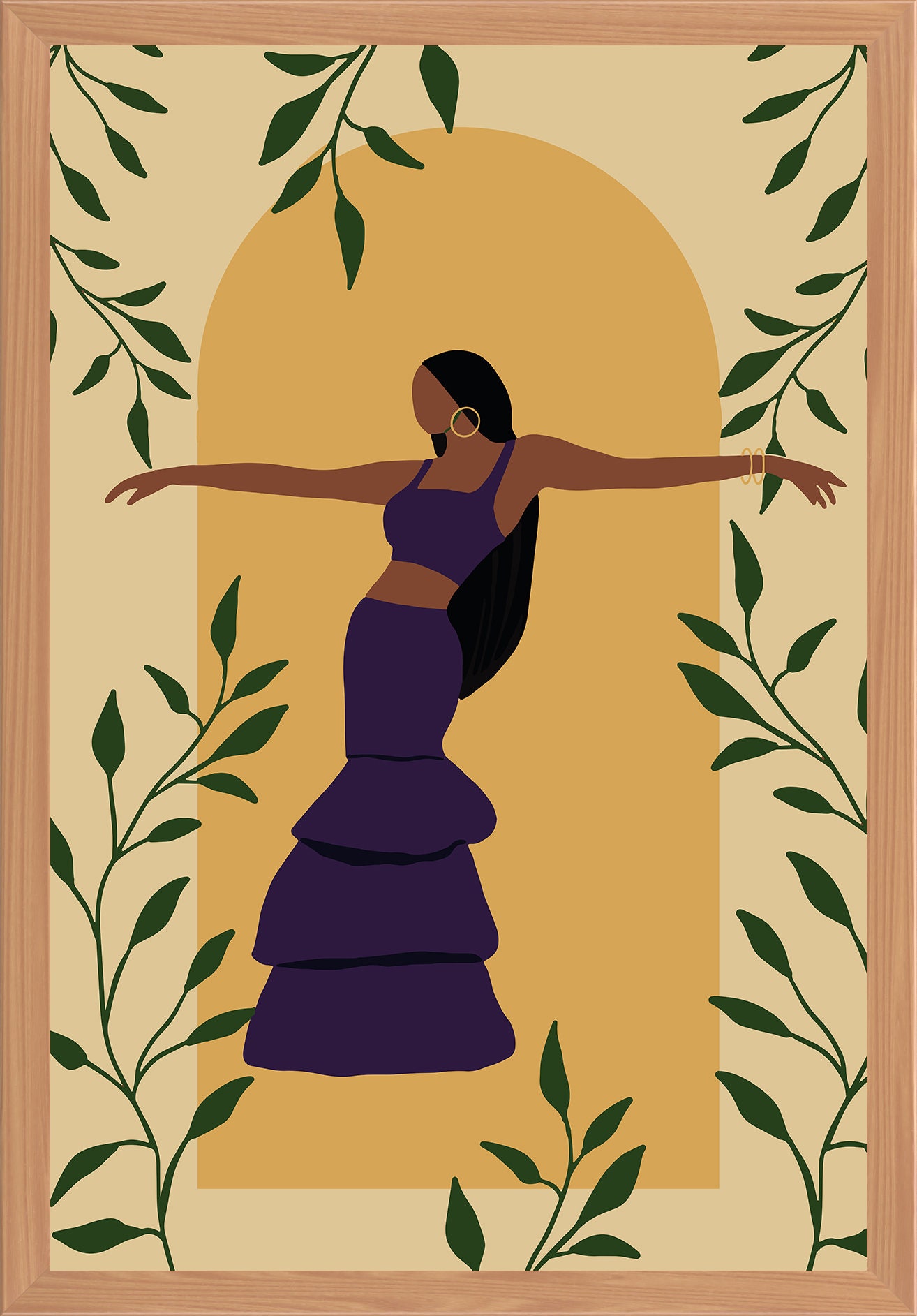 Woman Illustration Print Dancing Lady Art Feminine Wall Art - Etsy UK