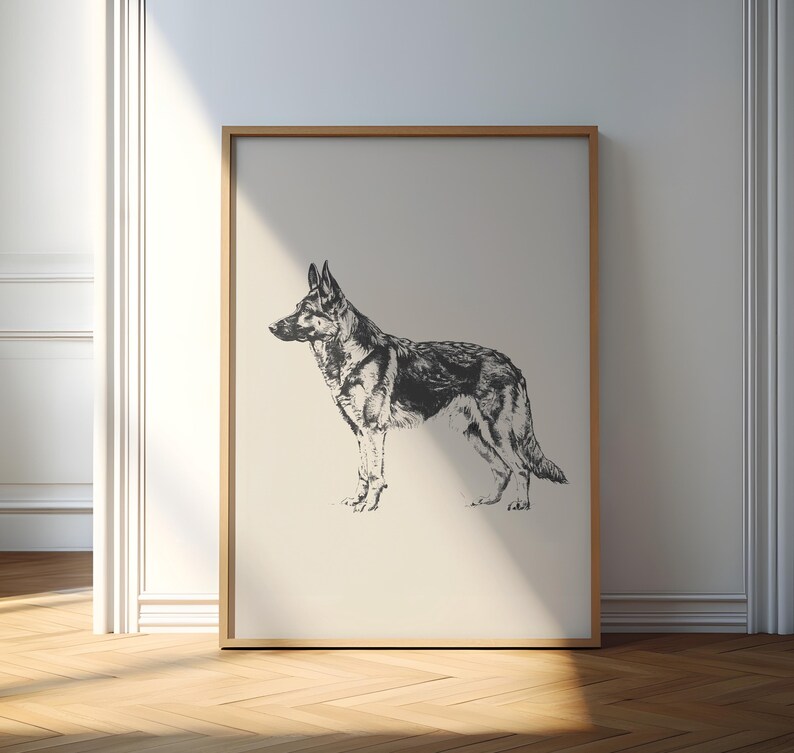 German Shepherd Prints: Vintage Dog Art Set of 2 (digital Download) - Etsy