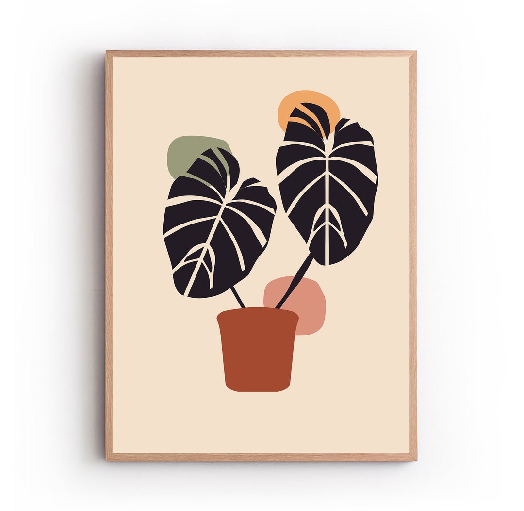 Modern Boho Plant, Boho Leaf Prints, Home Plant Print, Boho Botanical ...