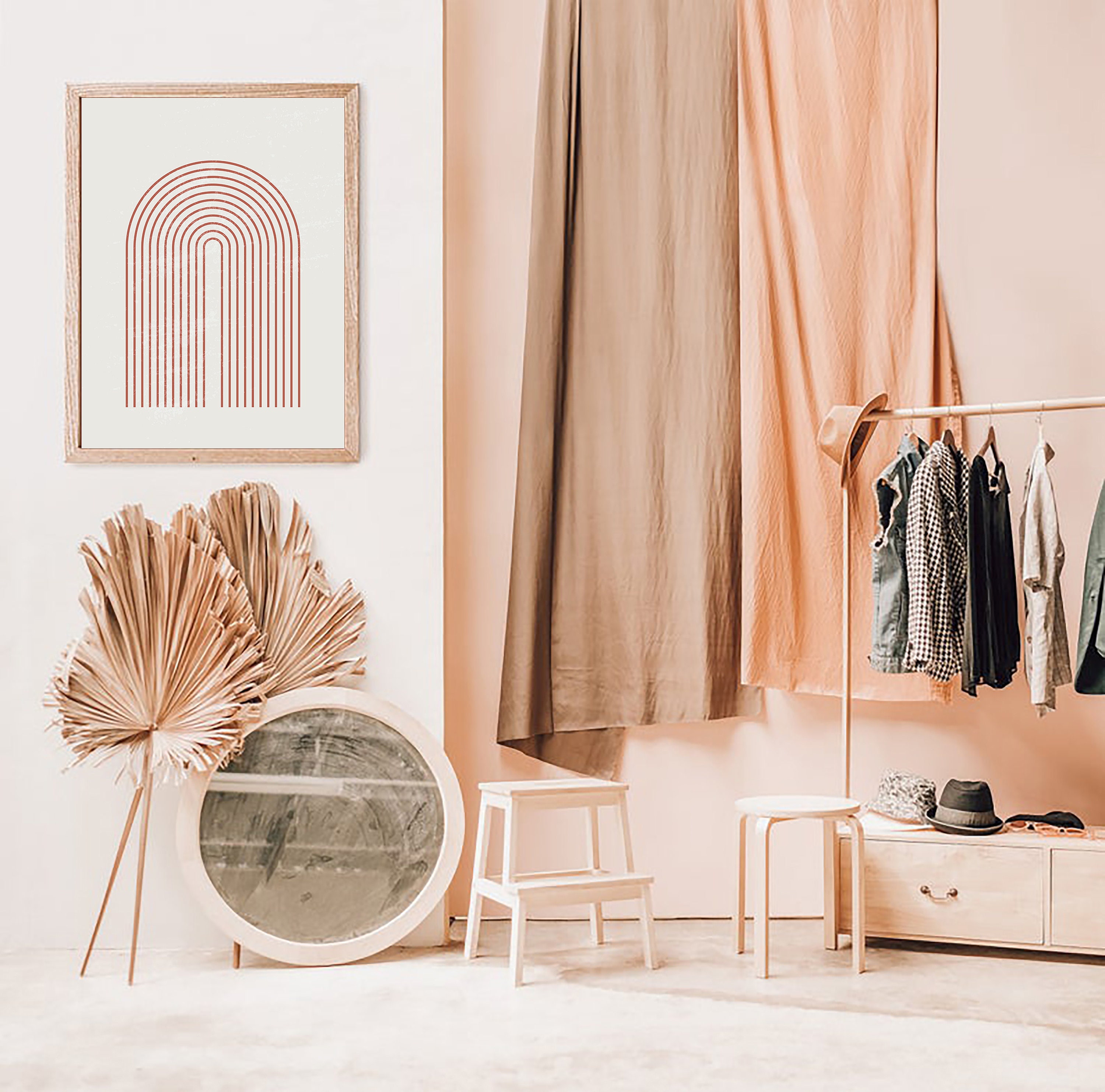 Pink boho rainbow print Boho rainbow print Retro rainbow | Etsy