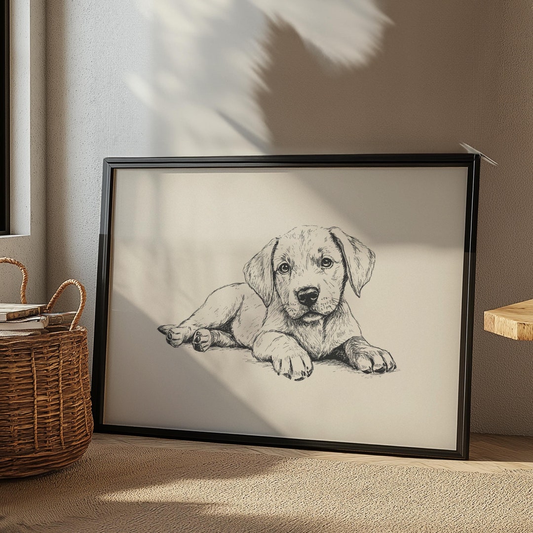 Lab Puppy Wall Art, Labrador Retriever Puppy Nursery Poster, Boys Room ...