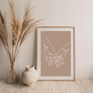 Abstract Print, Fine Line Hands Print, Couple Print, One Line Drawing ...