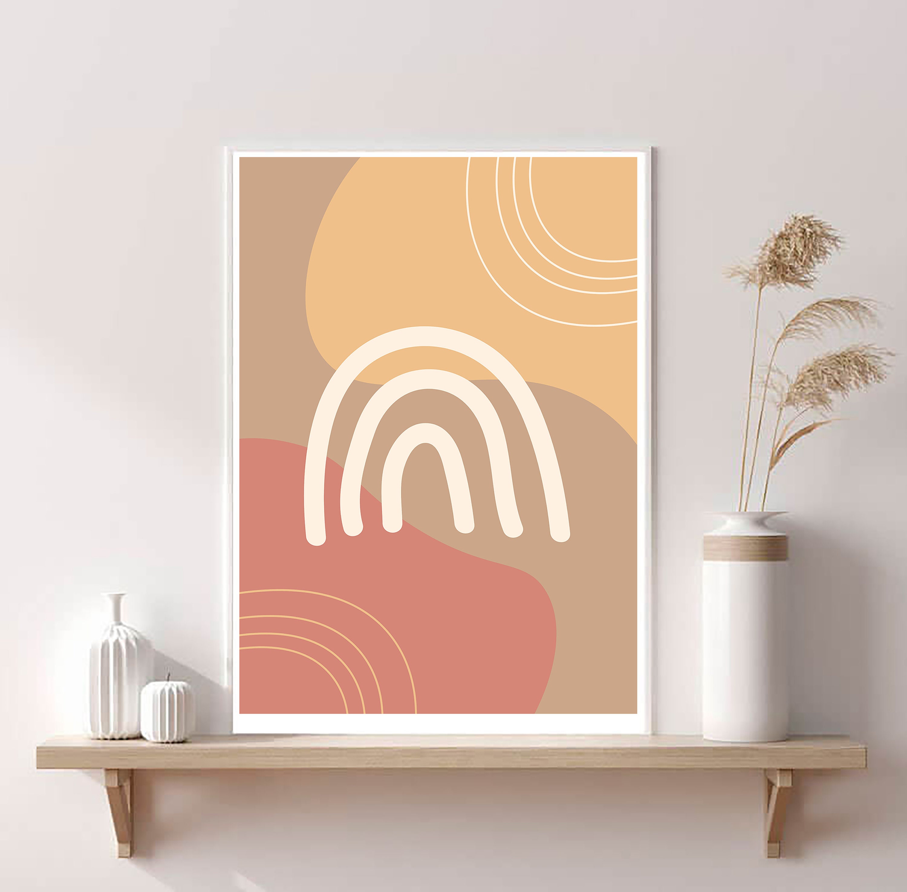 Abstract rainbow print Minimalist wall art Rainbow abstract | Etsy