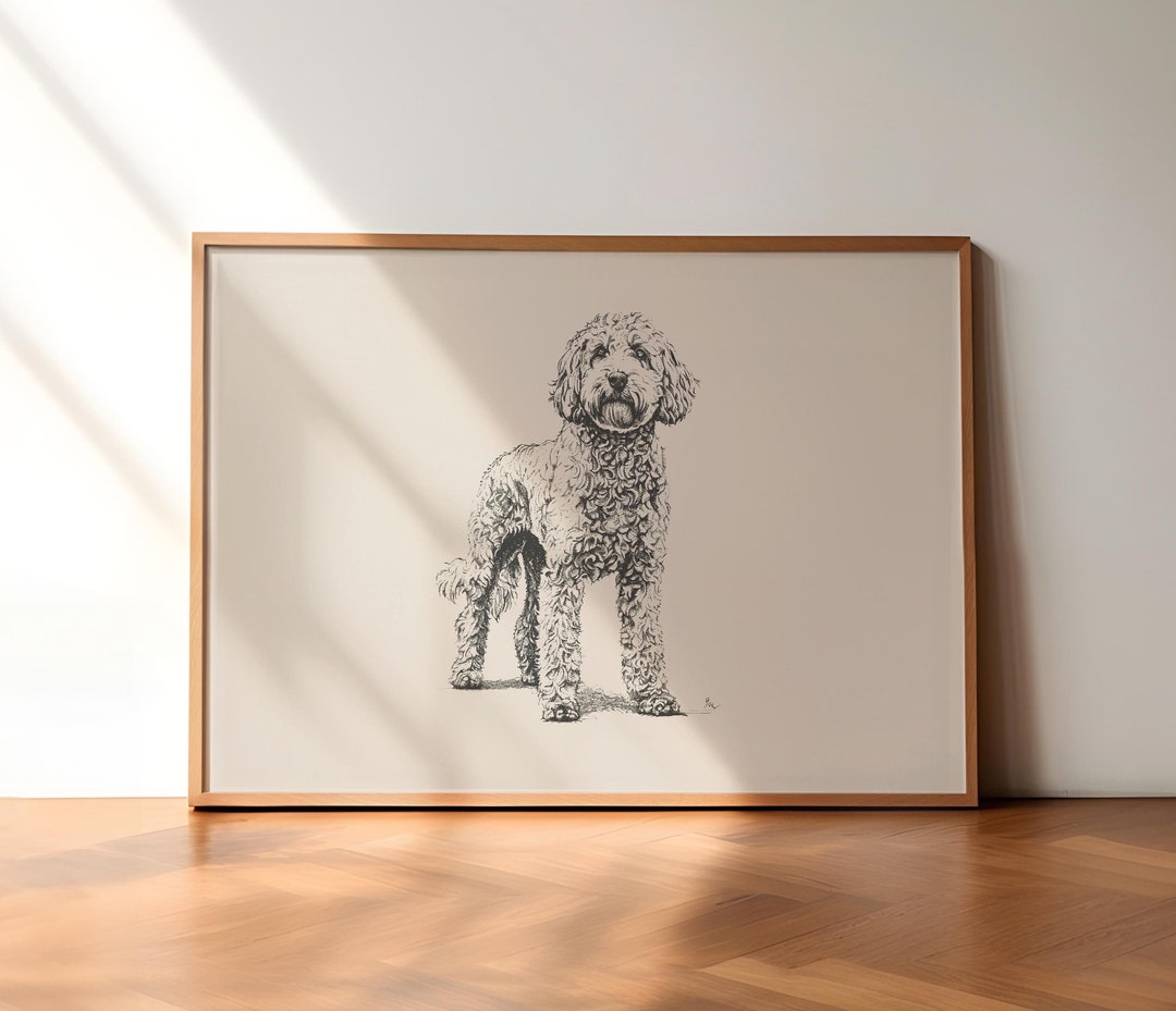 Goldendoodle Vintage Print, Dog Vintage Poster, Dog Wall Art Decor ...
