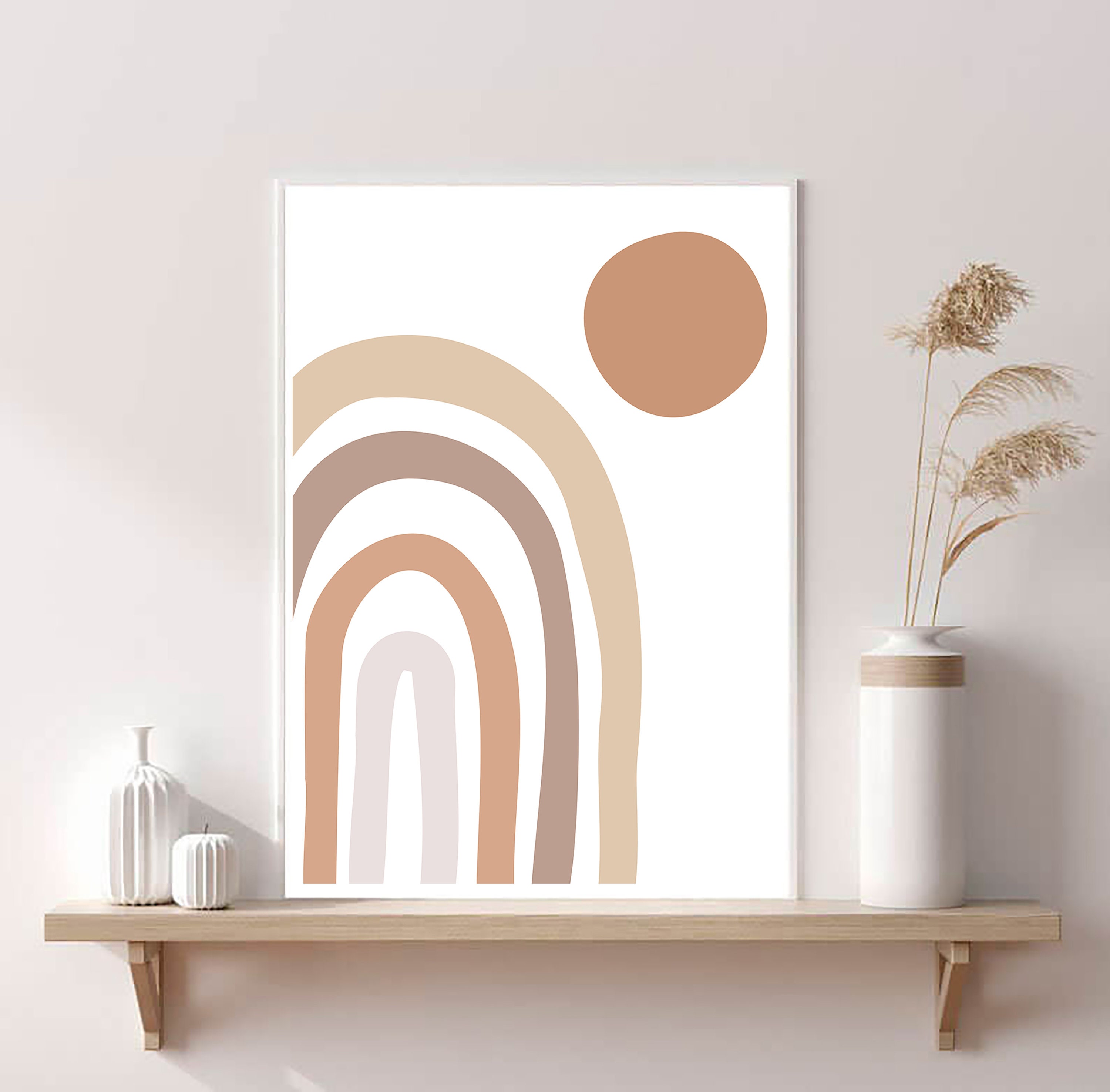 Rainbow sun print Boho rainbow decor Rainbow wall decal | Etsy