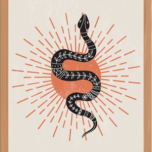 Snake Boho Print Bohemian Art Print Snake Boho Art Boho - Etsy