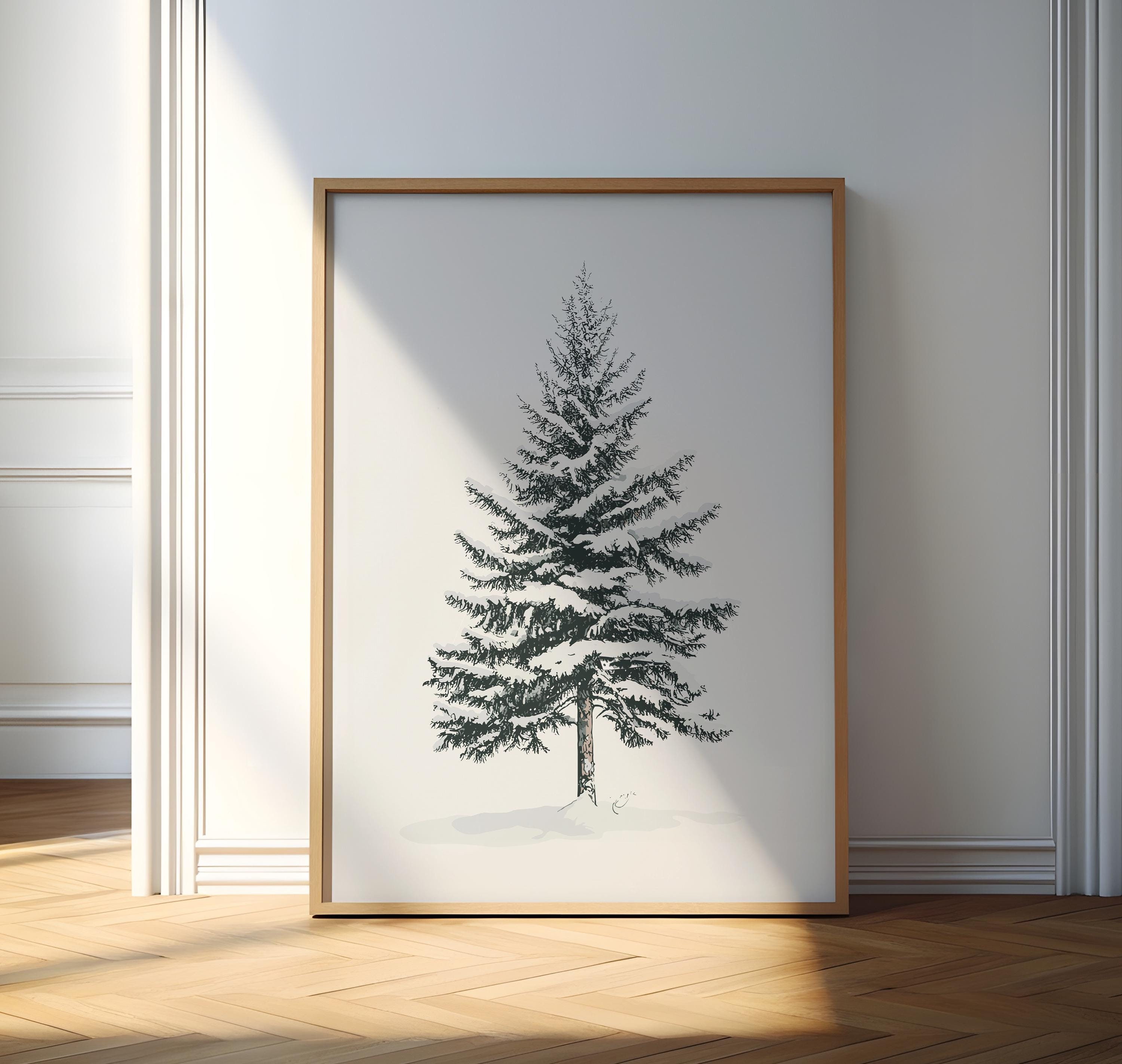 Christmas Tree Illustration, Holidays Home Decor, Christmas Tree Print ...