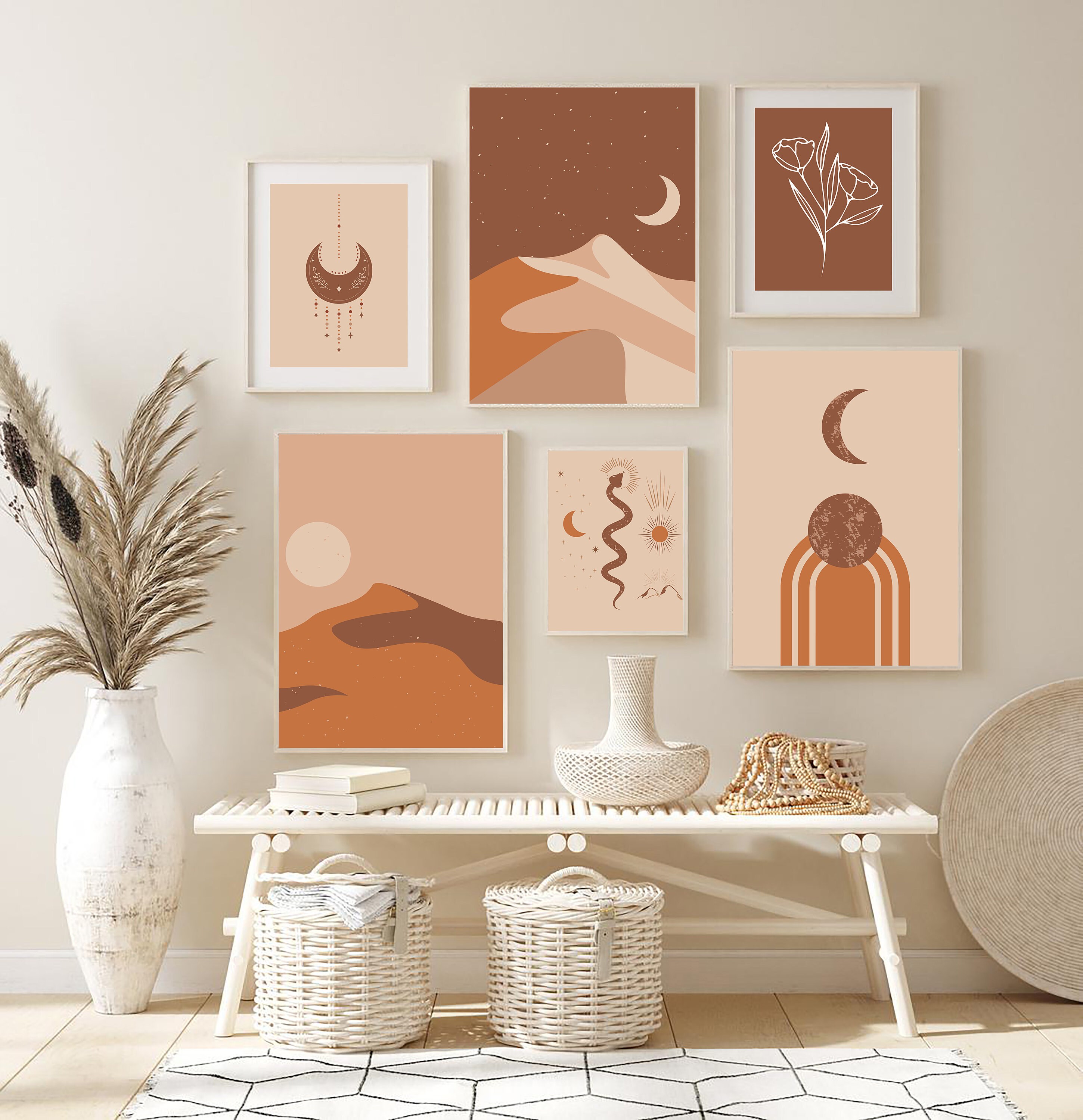 Gallery Wall Prints Boho Print Set of 6 Boho Gallery Wall - Etsy