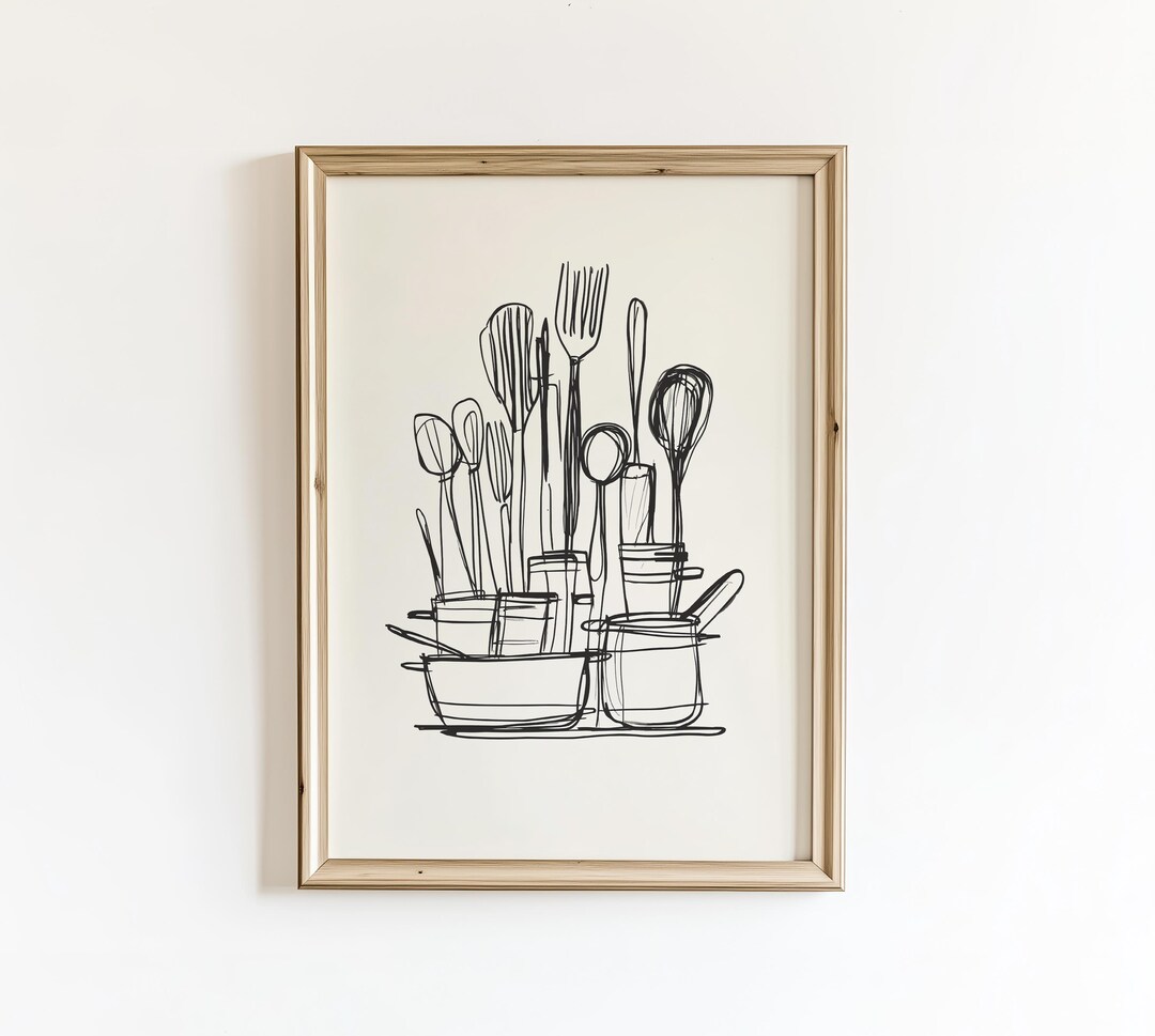 Rustic Utensils Poster, Kitchen Farmhouse Vintage Print, PRINTED AND ...