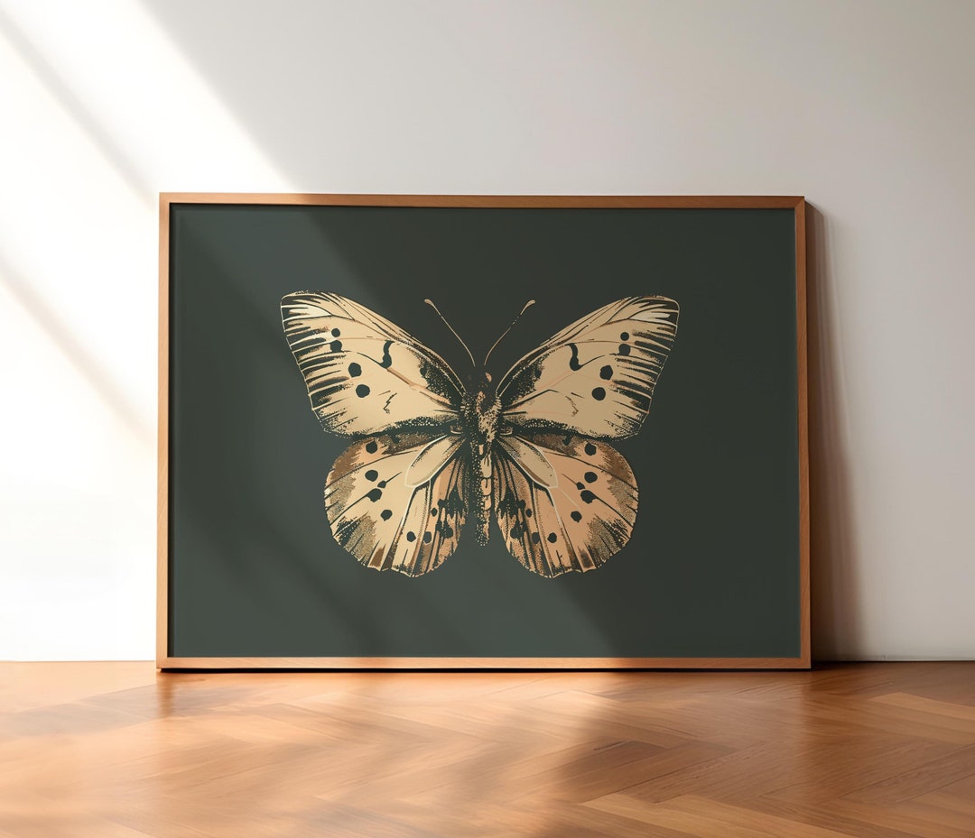 Vintage Butterfly Print, Retro Butterfly Print, Dark Moody Insect ...