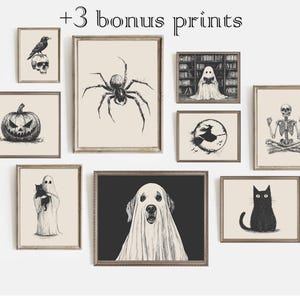 Halloween Bundle Set, Halloween Wall Art Printable, Halloween Gallery ...