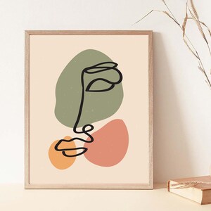 Boho Art Abstract Face Drawing Face Line Art Modern Minimal - Etsy