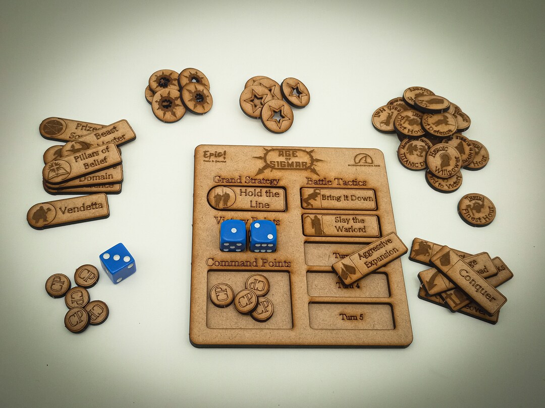 AOS Warhammer Age of Sigmar Control Board and Tokens With Command ...